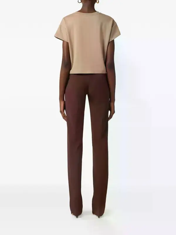 Elisabetta Franchi Lettering-patch T-shirt - Neutrals