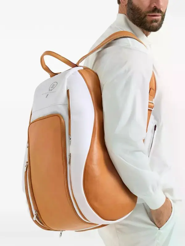 Brunello Cucinelli Zip Leather Backpack - White
