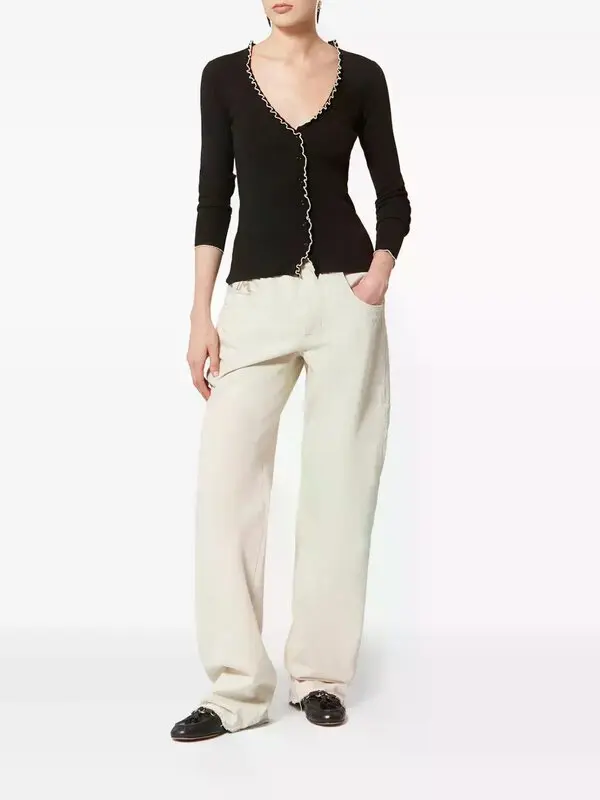 Isabel Marant Étoile Izae Ruffled Trim Cardigan - Black