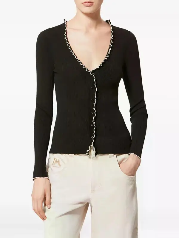 Isabel Marant Étoile Izae Ruffled Trim Cardigan - Black