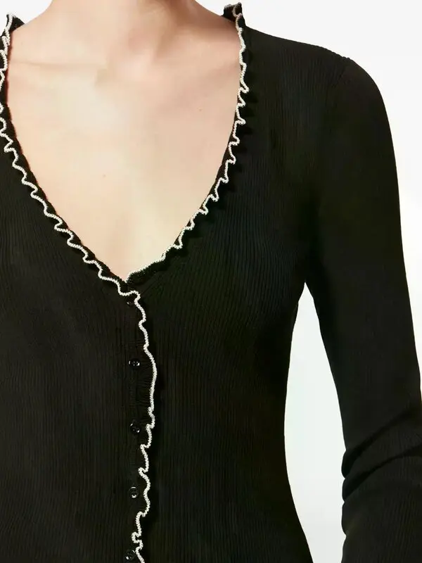 Isabel Marant Étoile Izae Ruffled Trim Cardigan - Black