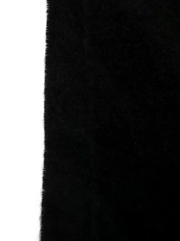 LANVIN Logo Fringed Scarf - Black