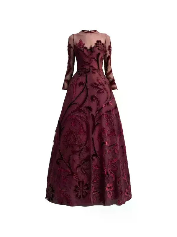 GEMY MAALOUF Embroidered Gown - Red