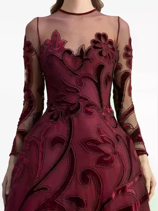 GEMY MAALOUF Embroidered Gown - Red