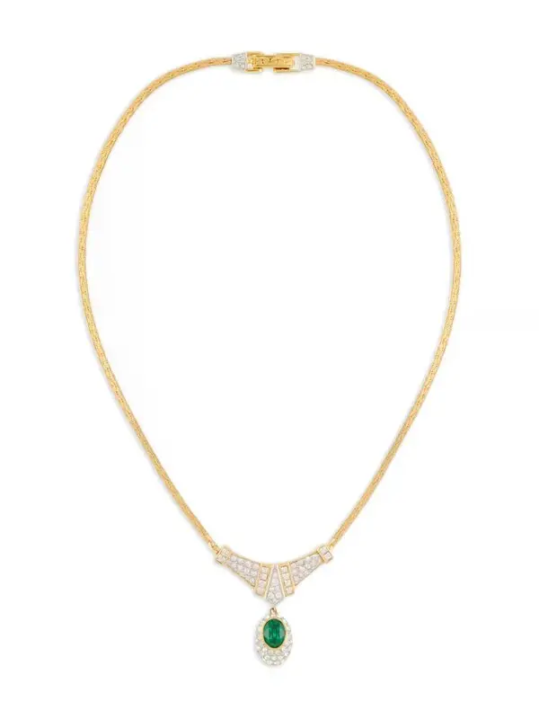 SUSAN CAPLAN 1980s Attwood & Sawyer Emerald Necklace - Gold