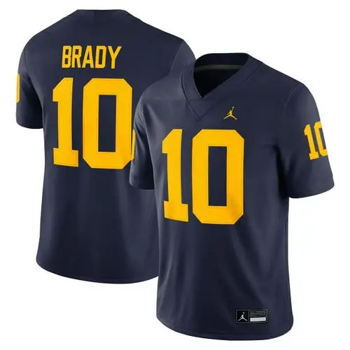 JORDAN BRAND Tom Brady Michigan Wolverines Game Jersey - Navy