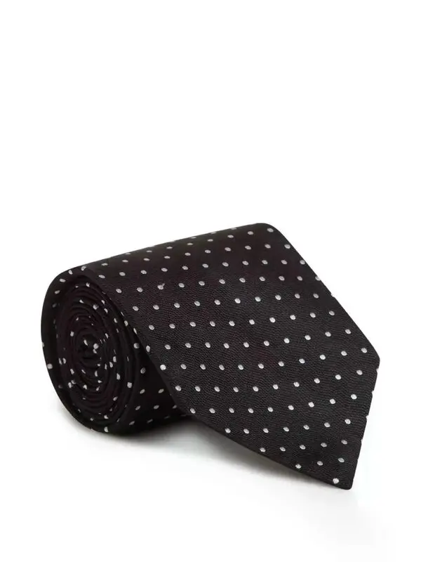TOM FORD Polka-dot Silk Tie - Black
