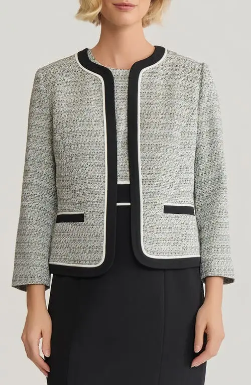 KASPER Contrast Detail Tweed Jacket