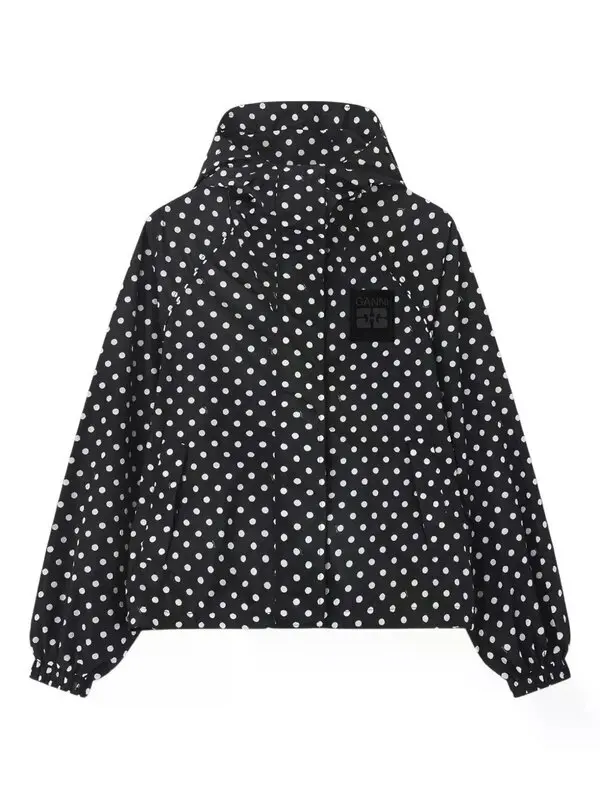 GANNI Polka-dot Hooded Coat