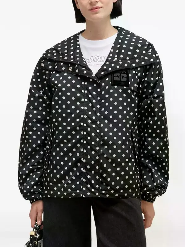 GANNI Polka-dot Hooded Coat