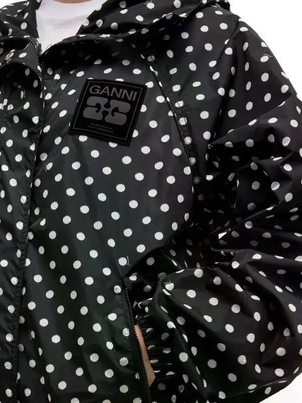GANNI Polka-dot Hooded Coat