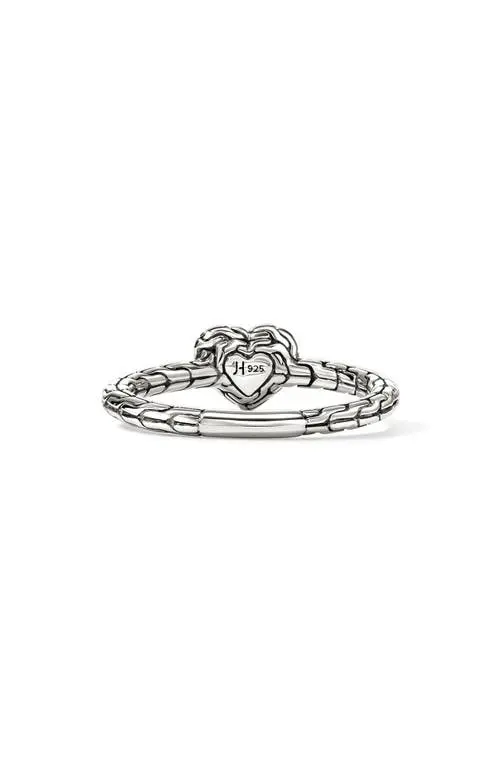 John Hardy Diamond Pavé Heart Ring - Silver