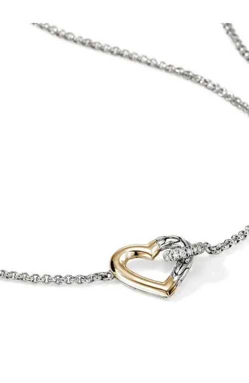 John Hardy Essentials Heart Linked Necklace - Silver