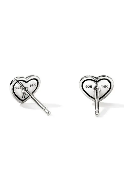 John Hardy Essentials Heart Stud Earrings - Silver