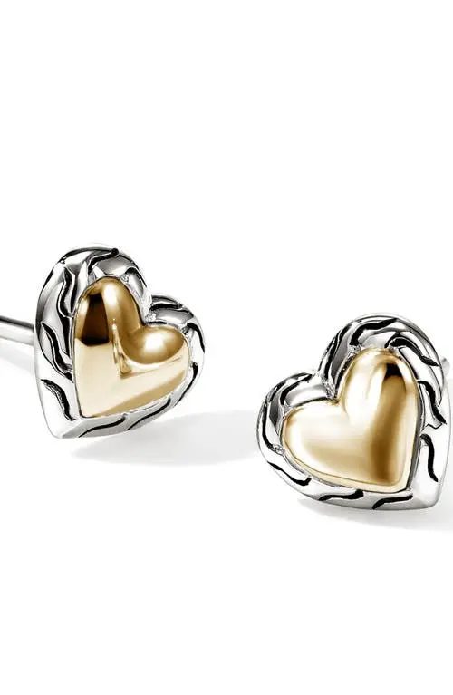 John Hardy Essentials Heart Stud Earrings - Silver