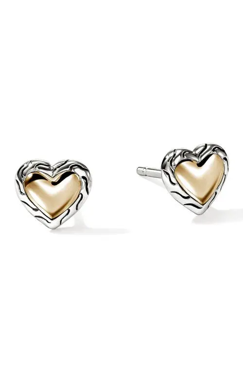John Hardy Essentials Heart Stud Earrings - Silver