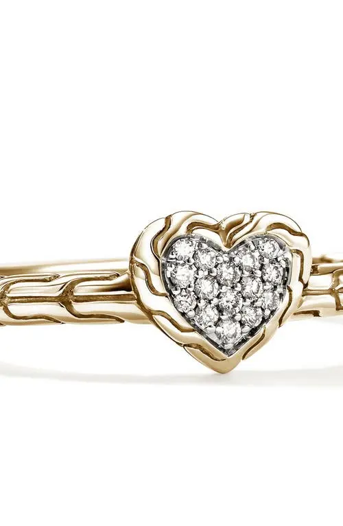 John Hardy Essentials Heart Pavé Ring