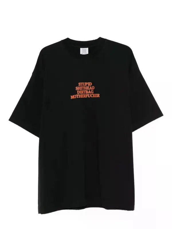 Vetements Text-print T-shirt - Black