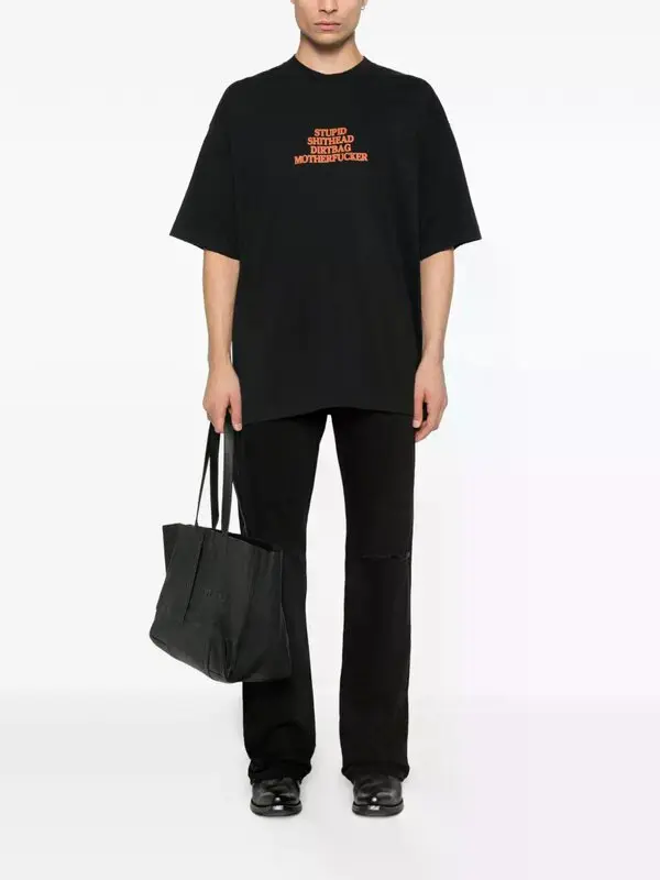 Vetements Text-print T-shirt - Black
