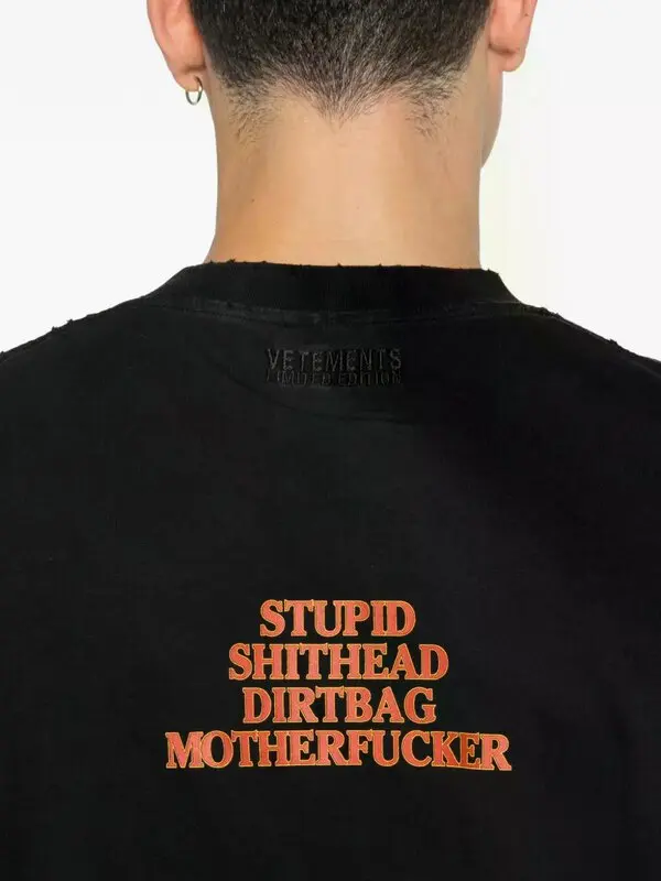 Vetements Text-print T-shirt - Black