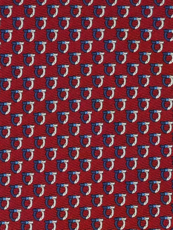 FERRAGAMO Gancini-pattern Neck Tie - Red