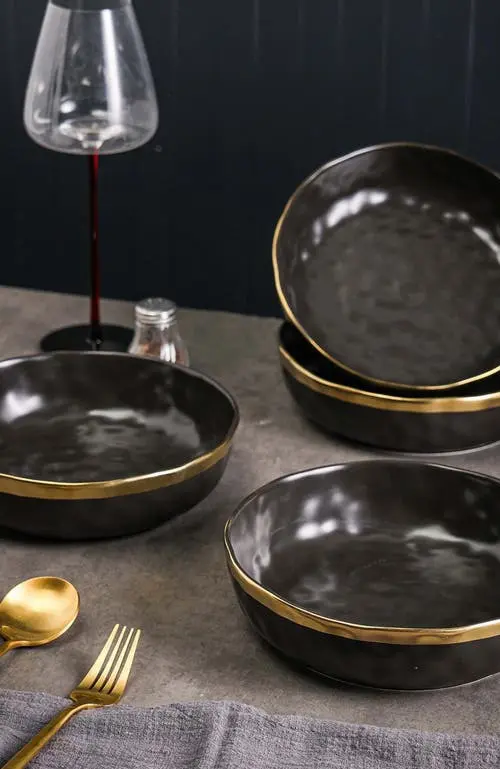 STONE + LAIN Florian Porcelain 4-piece Pasta Bowl Set