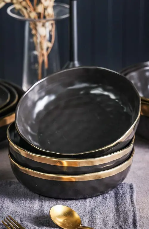 STONE + LAIN Florian Porcelain 4-piece Pasta Bowl Set