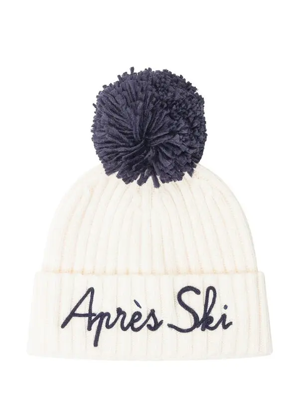 MC2 SAINT BARTH Wengen Hat With Pompom - White