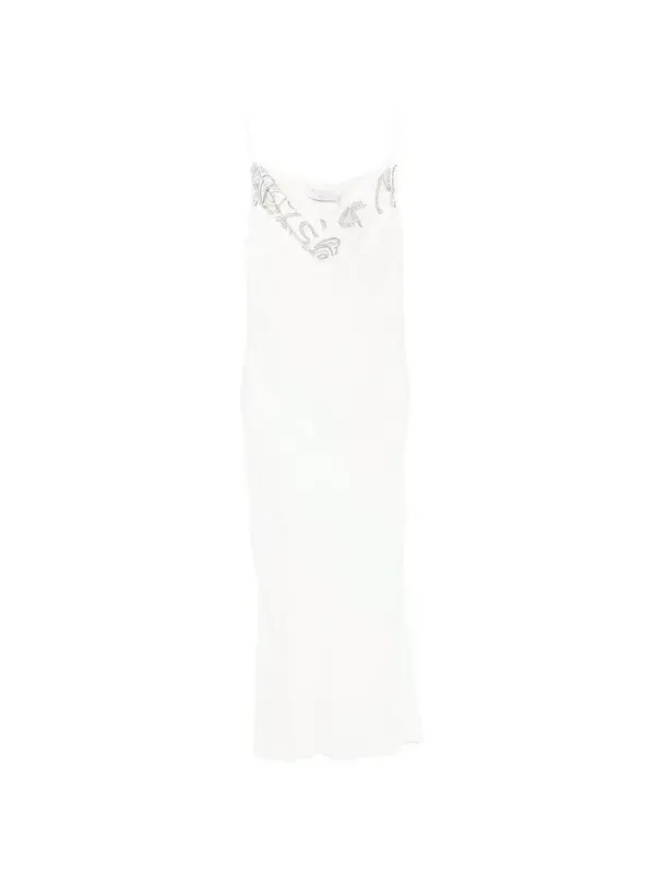 IRO PARIS Ophye Embellishment Slip Midi Dress - White
