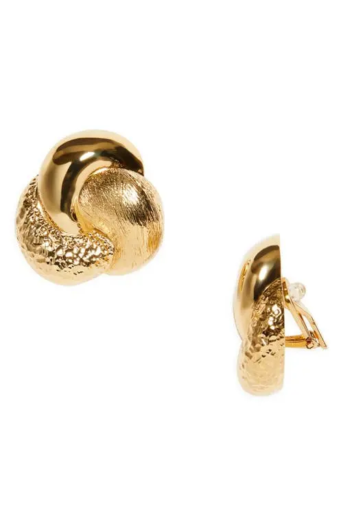 Carolina Herrera Textured Knot Clip-on Earrings - Gold