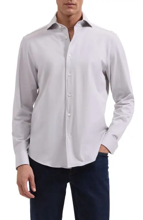 Bugatchi Devon Ooohcotton® Button-up Shirt - Platinum