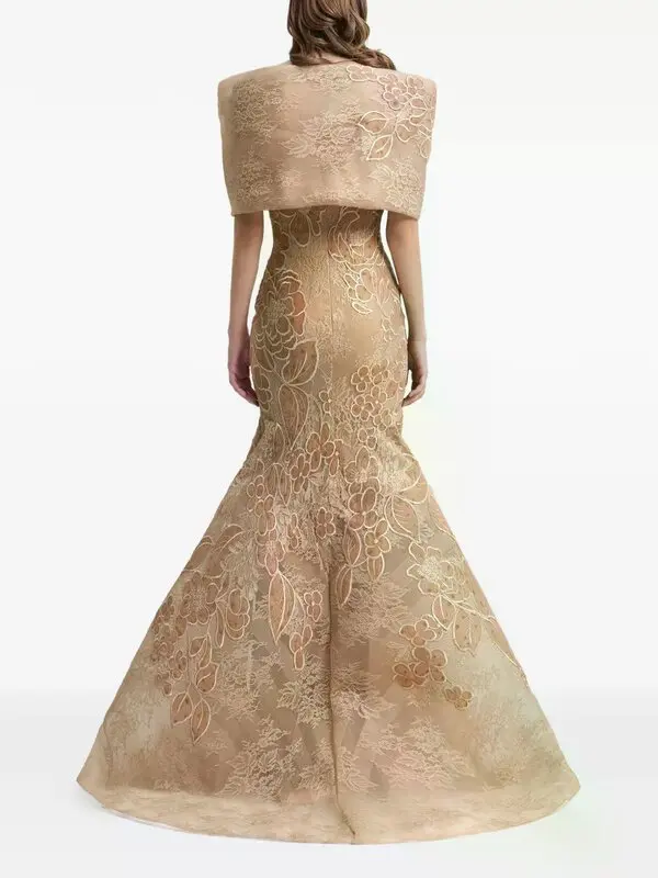 GEMY MAALOUF Floral-embroidered Gown