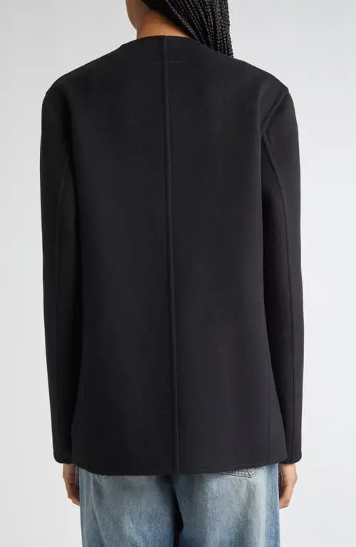 MAISON MARGIELA Collarless Single-breasted Virgin Wool Blazer