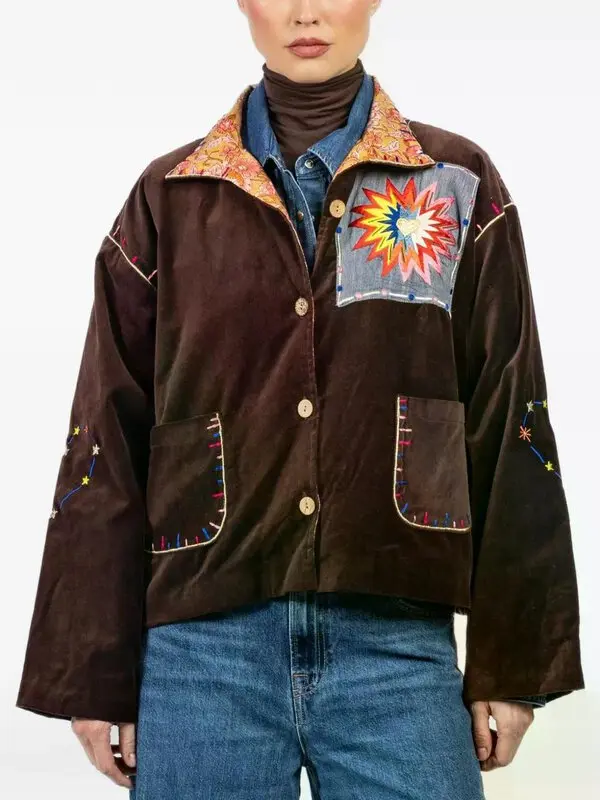FISH CLUB Embroidered Patchwork Jacket