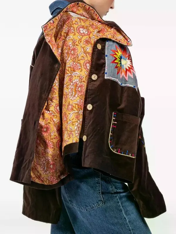 FISH CLUB Embroidered Patchwork Jacket