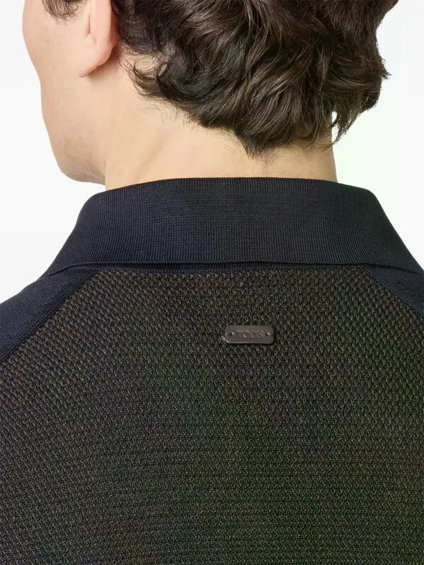 TOD'S Textured-knit Polo Shirt