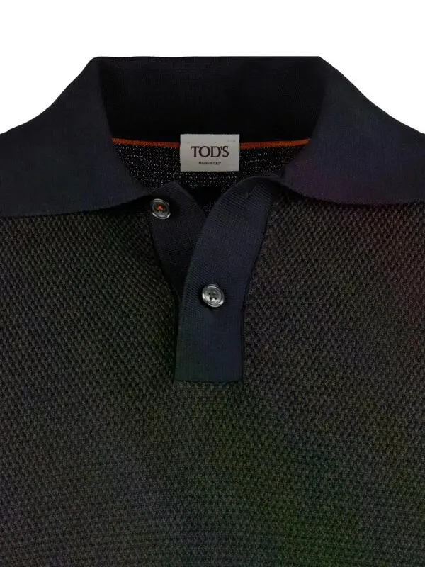 TOD'S Textured-knit Polo Shirt