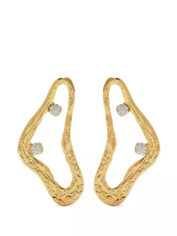 LYNYER Celestial Whispers Stone-embellished Textured Earrings - Gold
