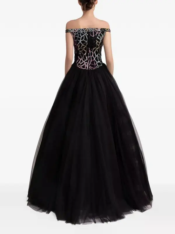GEMY MAALOUF Off-shoulder Patterned Dress