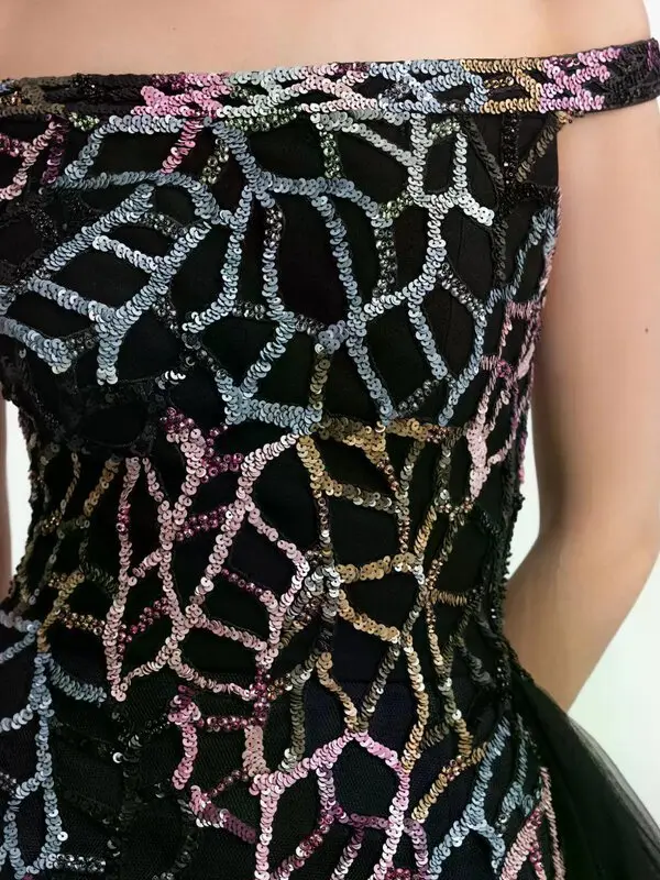 GEMY MAALOUF Off-shoulder Patterned Dress