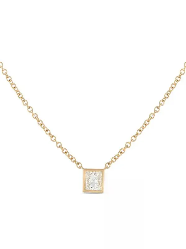 LB EXCLUSIVE Princess-cut Diamond Solitaire Necklace - Gold