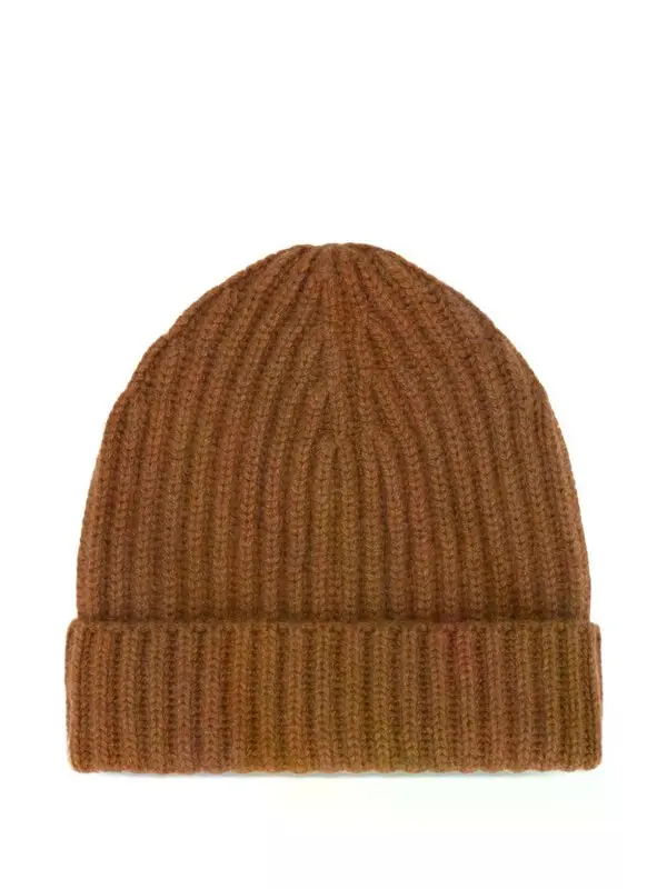 Malo Ribbed Beanie Hat - Brown