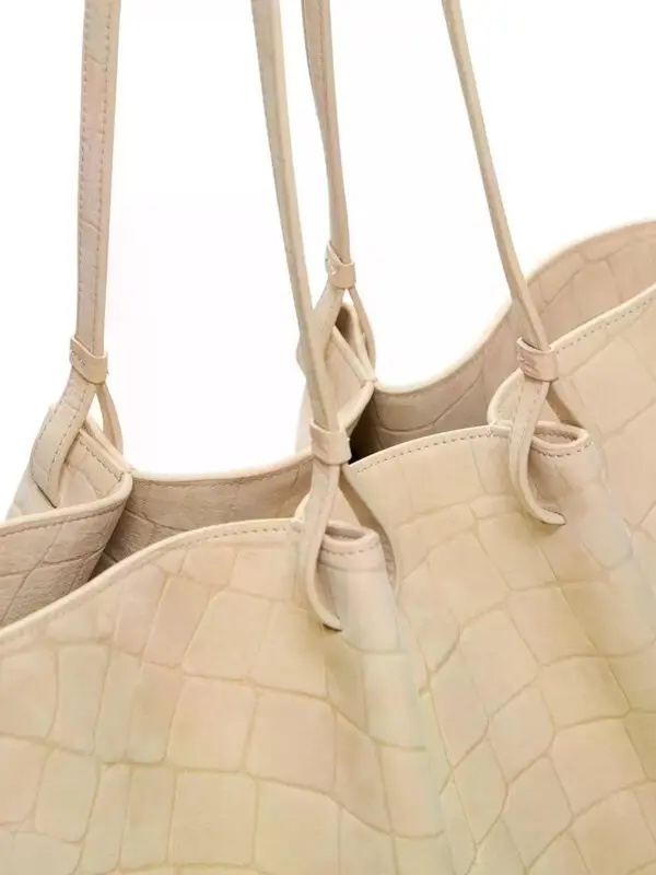 Loulou De Saison Rudy Embossed-logo Tote Bag - Neutrals