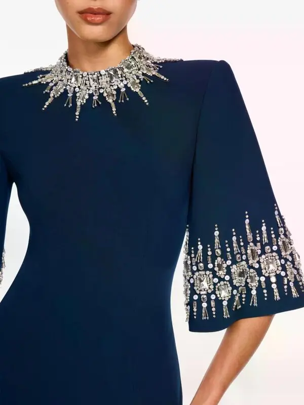 Jenny Packham Embellished Collar Maxi Dress - Blue