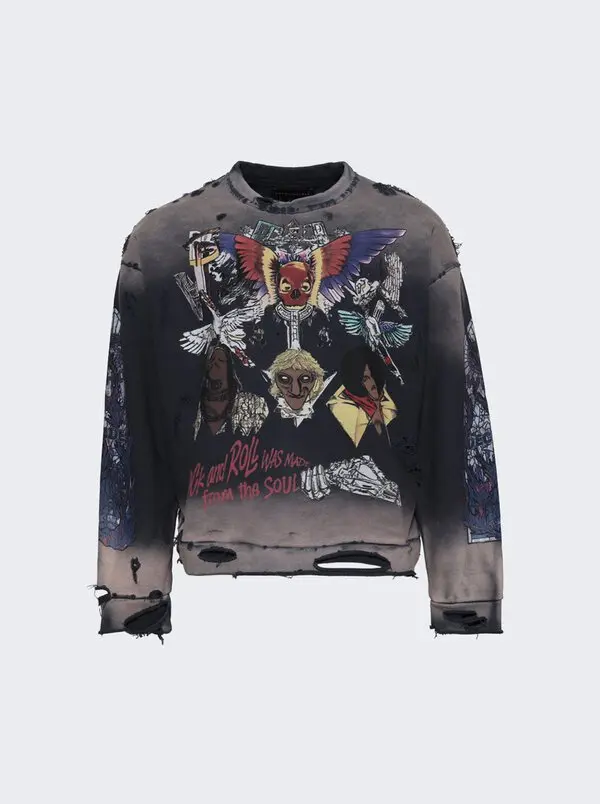 WHO DECIDES WAR BY EV BRAVADO Printed Pullover