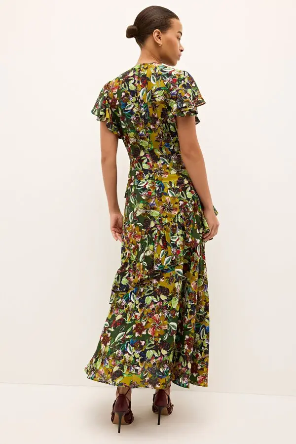 MARIE OLIVER Floral Tiered Flounce Dress - Bloom