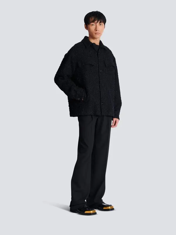 Balmain Monogram Tweed Overshirt