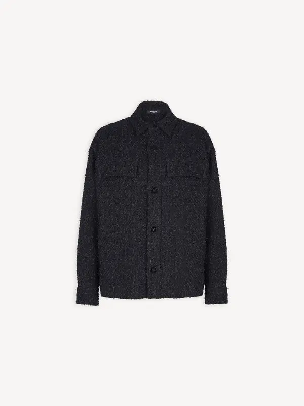 Balmain Monogram Tweed Overshirt