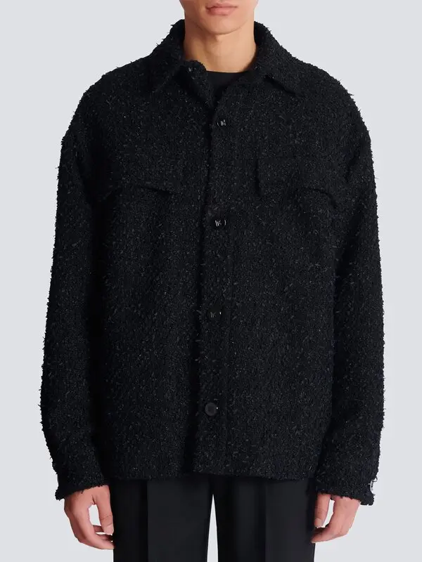 Balmain Monogram Tweed Overshirt