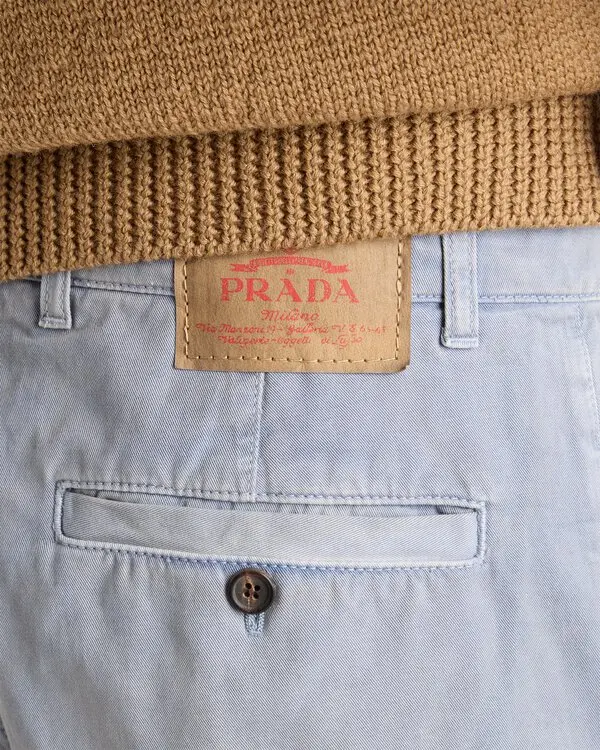 Prada Washed Gabardine Classic Fit Pants - Blue Gray